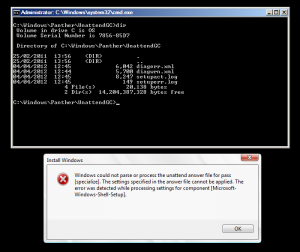 "Windows could not parse or process the unattend answer file for pass [specialize]"